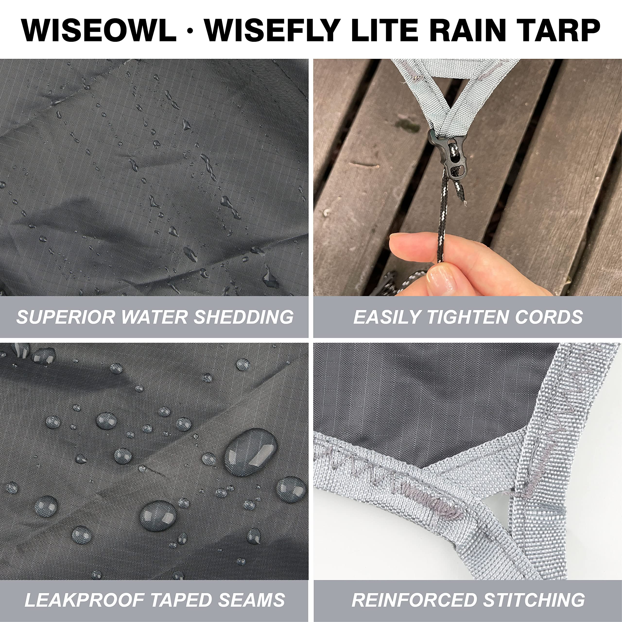 TAHOE TRAILS Hammock Rain Fly - Camping Tarp, The Tent Tarp is Waterproof Rated at 3000MM - Hammock Tarp Includes Aluminum Stakes and Guy Lines. Ultralight and Ultra-Durable