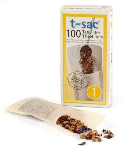 T-Sac Tea Filter Bags, Disposable Tea Infuser, Number 1-Size, 1-Cup Capacity, Set of 100