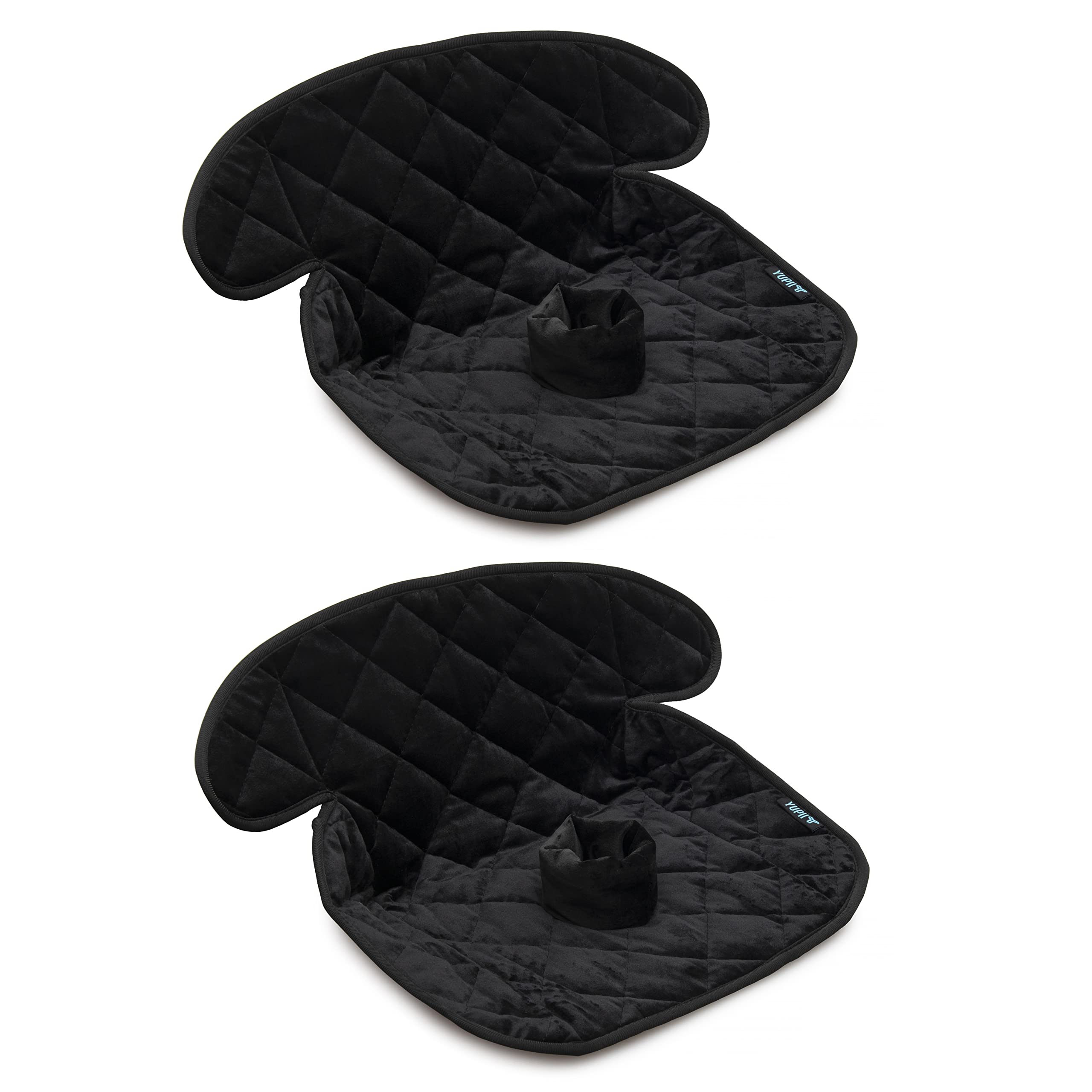 YUPII Piddle Pad Waterproof Car Seat Protector - 2 Pack- Black Potty Training Cover - Comfortable and Reusable for Seats and Strollers - Plus a Shoulder Strap