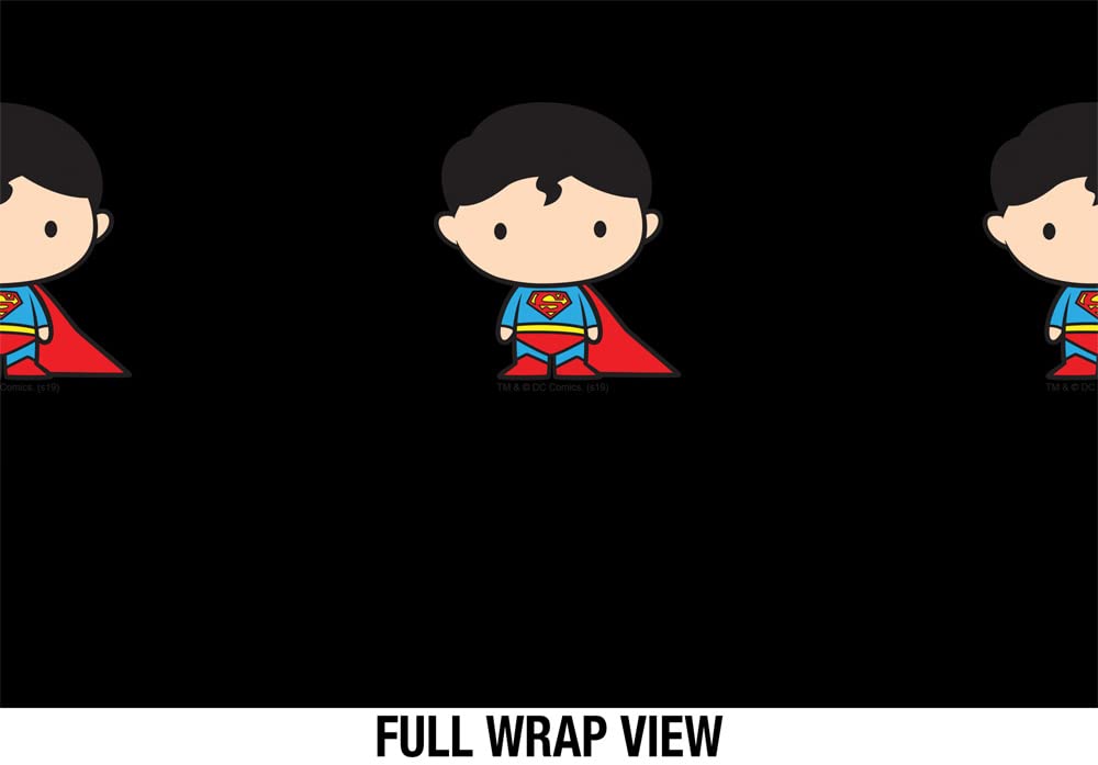 Superman OFFICIAL Superman Cute Chibi Character Pattern 18 oz Insulated Water Bottle, Leak Resistant, Vacuum Insulated Stainless Steel with 2-in-1 Loop Cap