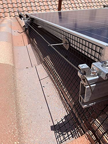 Senershuo 6in X 120ft Solar Panels Mesh for Bird.Solar Panels Bird proofing,Pest Barrie .60 Fastener Clips,Black PVC Coated Steel Solar Panel Fencing