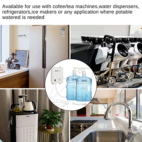 TDRRICH Bottled Drinking Water Dispensing Pump System,Double-Pipe Electric Water Pump for 5 Gallon Power 25W Pressure Value 60psi 1GPM Flow 2.5L Suitable for Coffee/Ice Machines,Refrigerators, Faucets