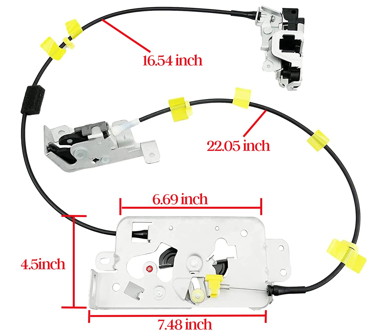 Rear Door Lock Latch with Cable Assembly Left Driver Side for 2004-2008 Ford F-150 Extended Cab Pickup Upper and Lower Locking Latches Assembly 6l3Z18264A01B 8L3Z18264A01B
