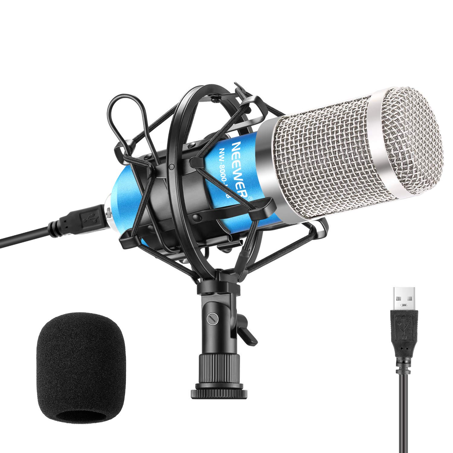 Neewer USB Microphone 192KHZ/24Bit Plug & Play Computer Cardioid Mic Podcast Condenser Microphone with Professional Sound Chipset for Livestreaming/YouTube/Gaming Recording/Voice Over(NW-8000-USB)