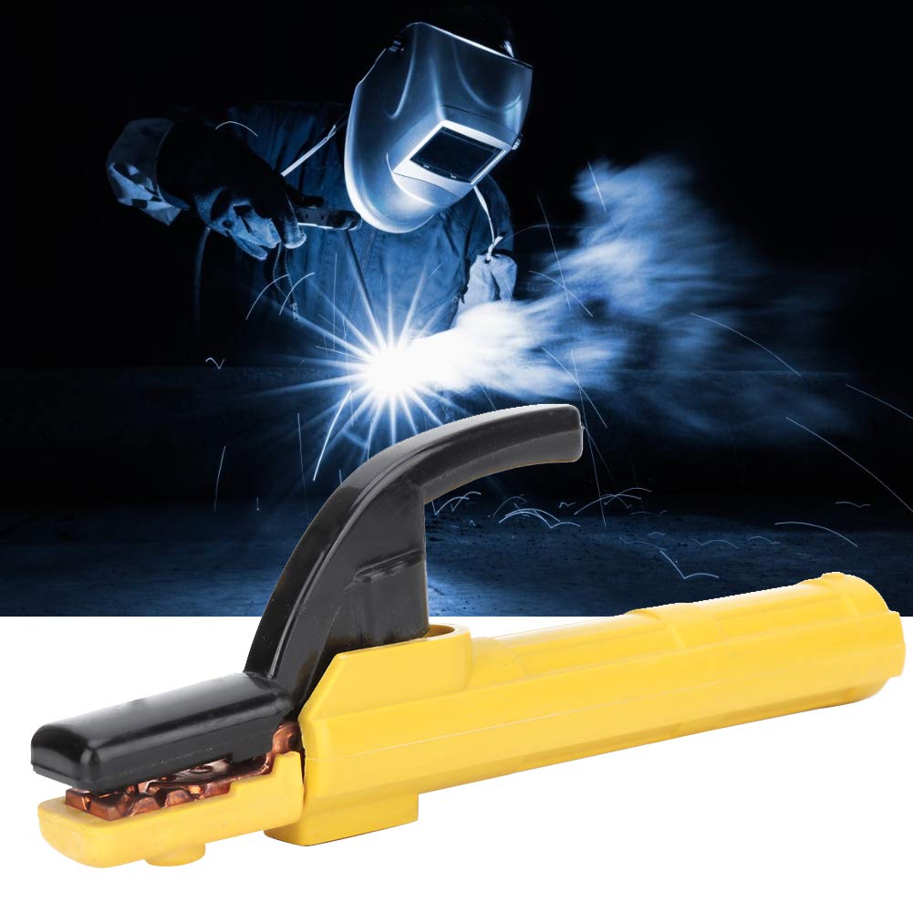 Welding Electrode Holder, Leakage Prevention Welder Clamp Tool, 300A Copper Rod Electric Welding Holder for Shipyards and Mining