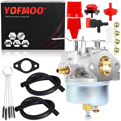 YOFMOO Adjustable Carburetor Compatible for Tecumseh 640349 640052 640054 640058 640058A HMSK80 HMSK85 HMSK90 HMSK100 HSMK110 LH318A LH358SA 8HP - 10HP Snow Thrower Generator Carb with Fuel Filter