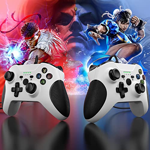 Wired Controller for Xbox One, YCCSKY Xbox One Wired Gaming Controller for Xbox One PC Windows 7/8/10,with Audio Jack Dual-Vibration Turbo (White) (Renewed)