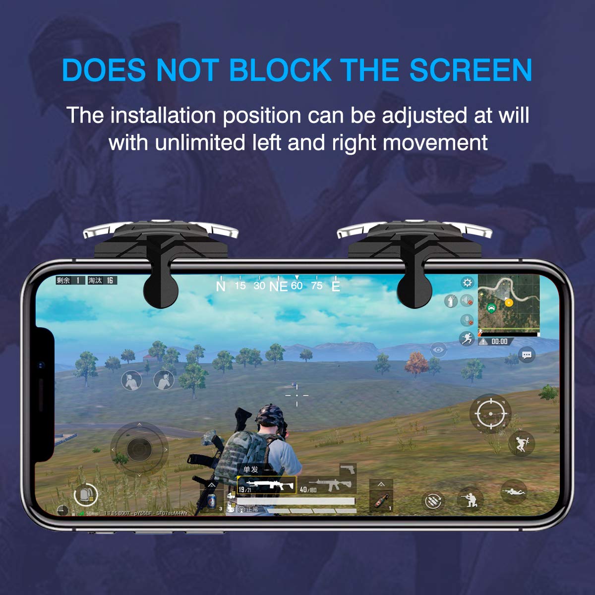 Newseego Mobile Game Controllers, [Quicker Response] Phone Trigger Key Mobile Shooter Aim & Fire Buttons Physical Joystick for Knives Out/PUBG/Rules of Survival L1R1 for iOS Android Phone, Black
