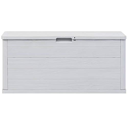 Tidyard Garden Storage Deck Box Plastic 74 Gal Lockable Garden Container Cabinet Toolbox for Patio, Lawn, Poolside, Backyard Outdoor Furniture 46.1 x 17.7 x 22 Inches (W x D x H)