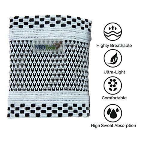 NeoTech Care Wrist Band - Light, Elastic, Men, Women, Right or Left - Grey Color (Size S, 1 Pair)