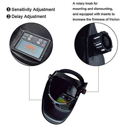 Welding Helmet, TEKWARE Solar Power Auto Darkening Welding Hood Welder Mask Breathable Grinding Helmets with Adjustable Shade Range 4/9-13