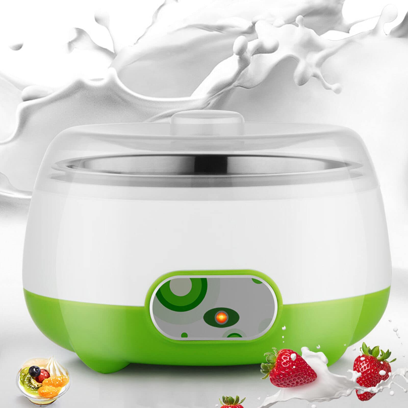 PanDair 1L Automatic Yogurt Maker with Stainless Steel Inner Pot for Home Organic Yogurt, Cheese Maker, Fruit Wine Maker US Stock
