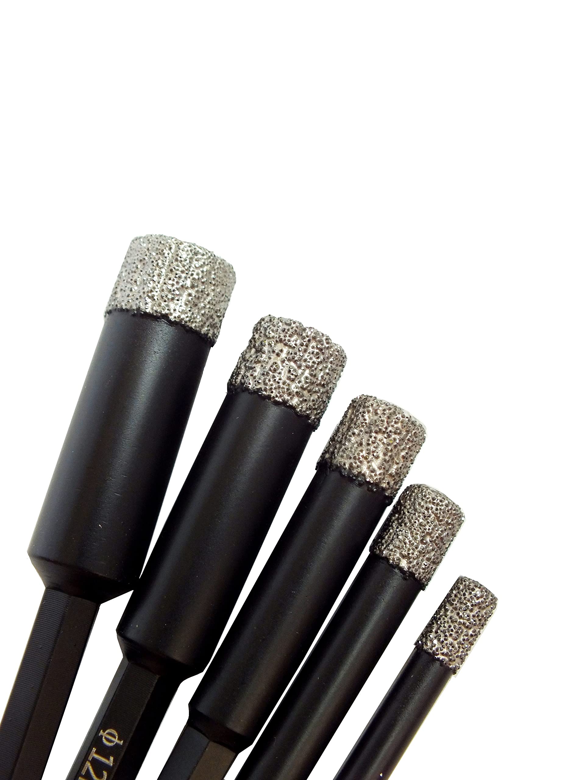 TechDiamondTools Diamond Core Drill Set (6, 8, 10, 12, 14 mm) Hex Shank for Granite Porcelain Tile Ceramic Marble