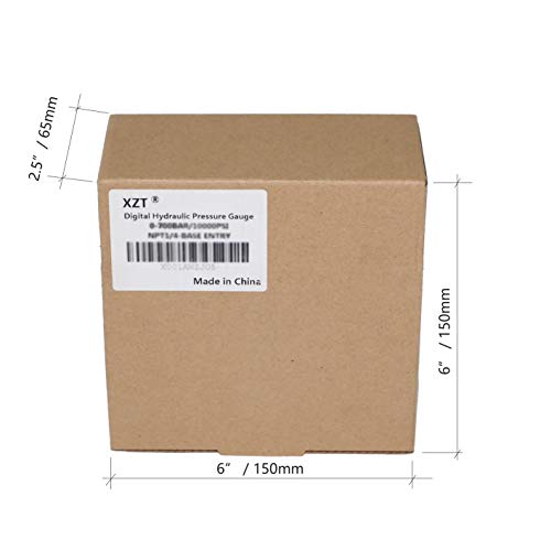 XZT 3.15" 10000 PSI Digital Hydraulic Pressure Gauge,Pressure Manometer, Pressure Sensor with 1/4-Inch NPT Connector,Base Entry