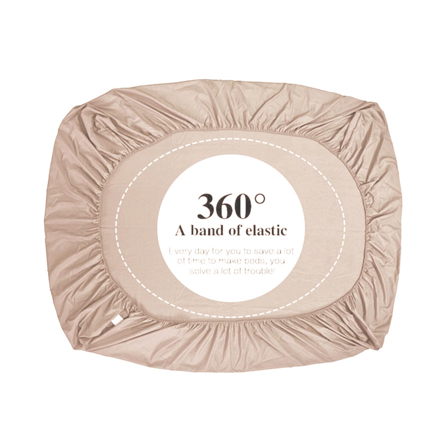 NHNHN Fitted Sheet-Deep Pockets-Soft Microfiber-Easy Care-Shrinkage and Fade Resistant-Fitted Sheets Queen Size for Girl Woman Teens Kids-Only 1 Fitted Sheet Queen Beige