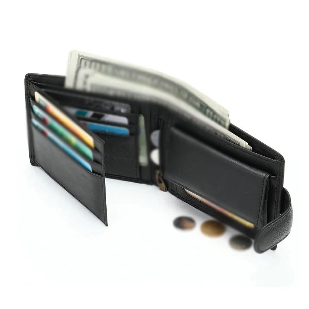 ZCMEB Wallet Men's Small Short Wallet Card Holder Large Capacity Men's Wallet Coin Purse Buckle Wallet