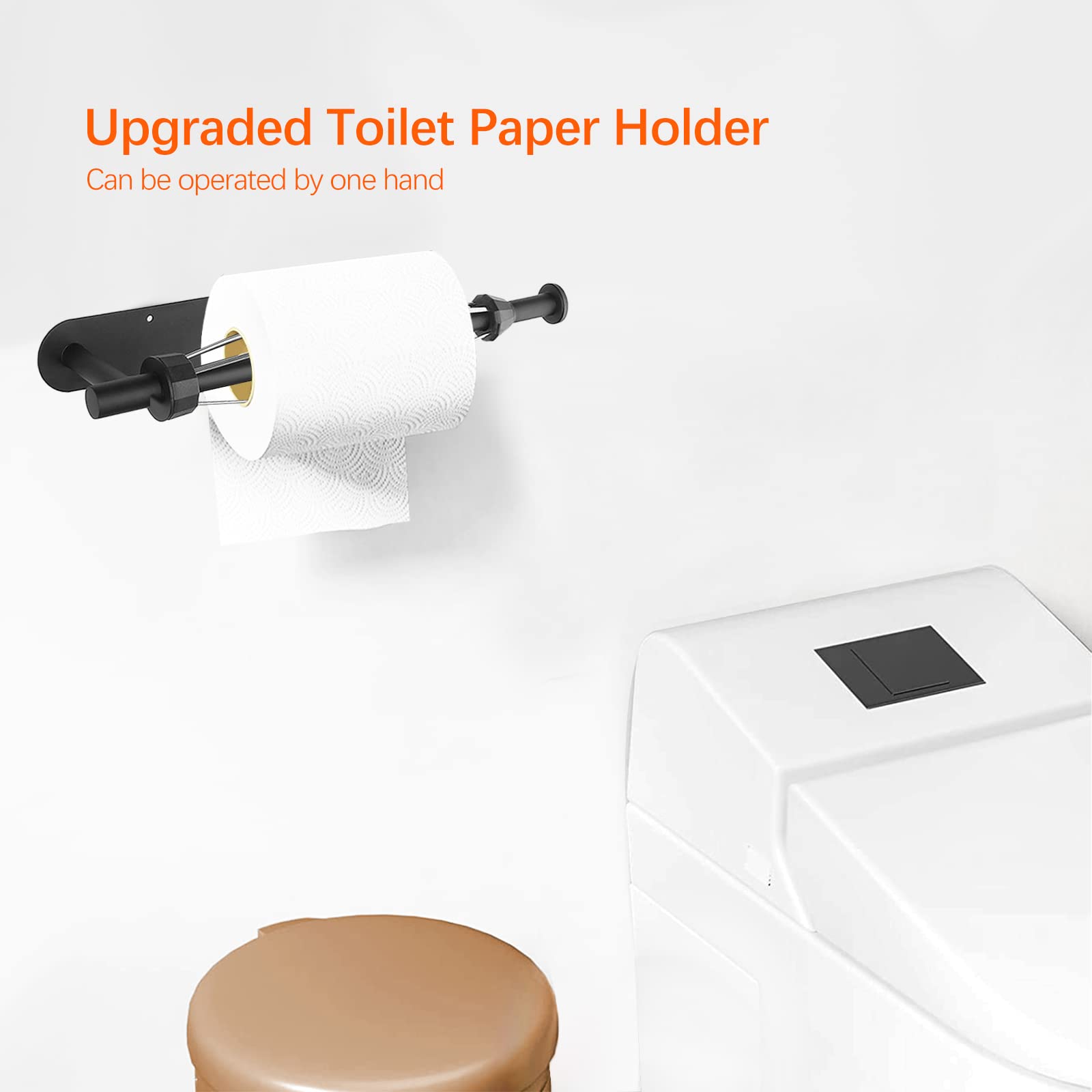 Paper Towel Holder Under Cabinet, Meritpick Single Hand Operable Paper Towel Holder Wall Mount, Under Counter Paper Towel Holder with Damping Effect, Adhesive or Screw for Kitchen Bathroom