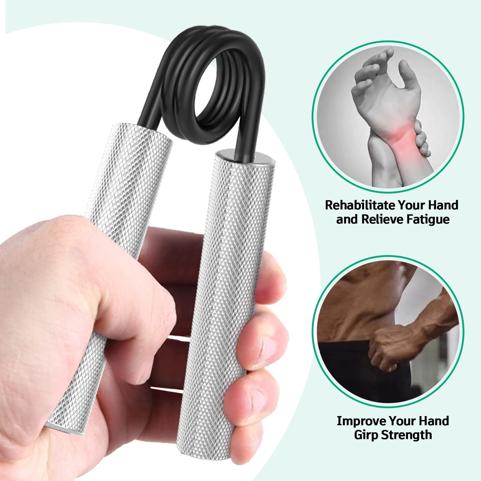 ZEAGUS Grip Strength Trainer 4 Pack,50LB-200LB Metal Hand Grip Strengthener,Non-Slip Heavy-Duty Forearm Exerciser,Hand Gripper for Muscle Building and Hand Rehabilitation Exercising
