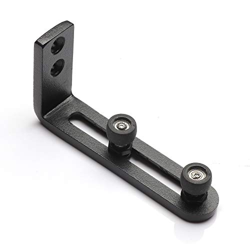 NEW IMPROVED DESIGN!!! Barn Door Floor Guide | SMOOTH BUTTER BEARINGS!!! | Stay Roller Sliding Adjustable | Guide Flush With Floor | Steel Frame (SMALL BLACK)
