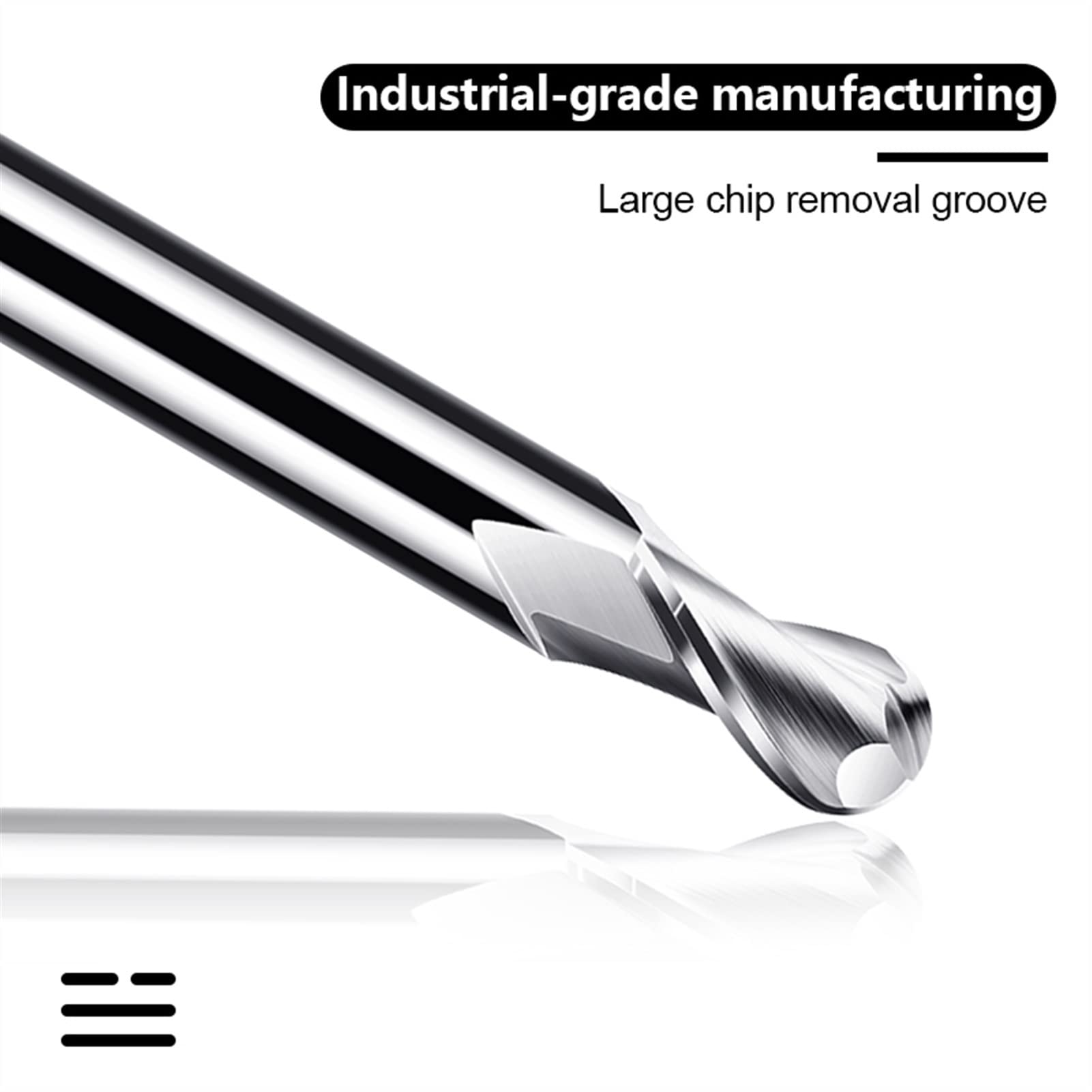 VIEUE Drill Bits 2-Flute Ball End Mills Carbide Tools CNC Mills Thread Drills Metal Engraving Drills Helical Mills (Cutting Edge Length : 4x17x45)