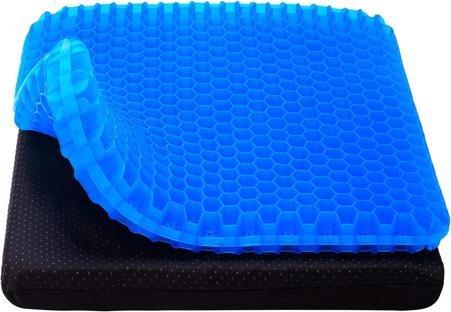 Premium Gel Seat Cushion for Sciatica Relief, Ergonomic Comfort, and Back Pain - Ideal for Office, Car Seats, Truck, Gaming, Wheelchairs - Comfort Cushion with Memory Foam Support