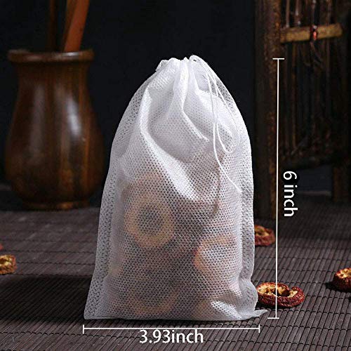 TamBee 200 Pack Disposable Tea Filter Bags Tea infusers 4" x 6" Empty Muslin Drawstring Seal Filter Tea Bags Drawstring Herb Loose Tea bag for Brew Tea Cold Brew Coffee(4" x 6" /10 x 15cm)