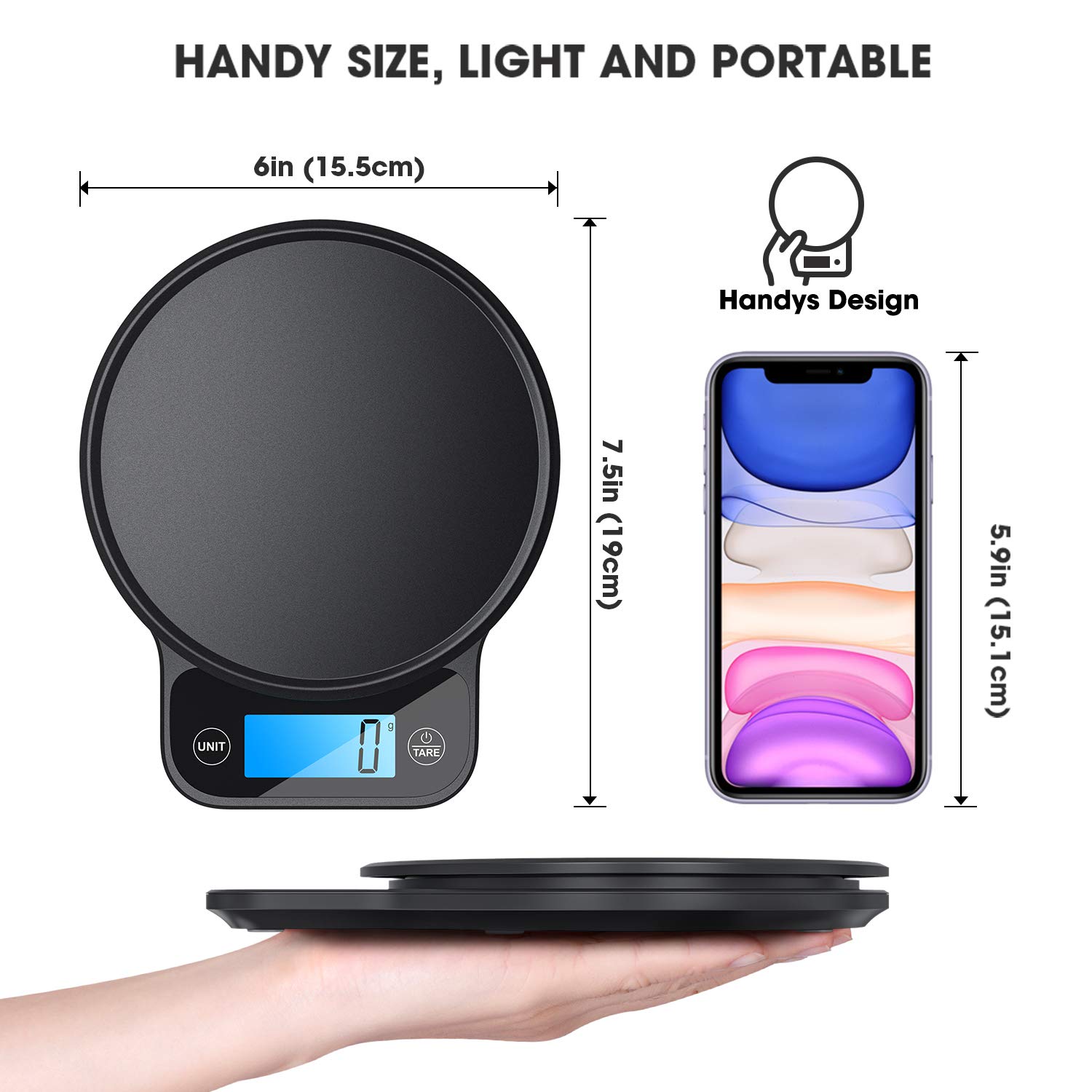 Nicewell Kitchen Scale, High Accurate Digital Food Scale for Weigh Loss, Measures in Grams and Ounces for Cooking Baking, 6kg/13lbs Max, with Pastry Mat