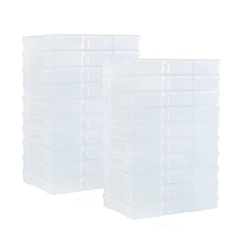 Party Club of America Transparent 5" x 7" Photo Storage Boxes - Photo Organizer Cases Photo Keeper Picture Storage Containers Box for Photos - 20 Pack (Clear)