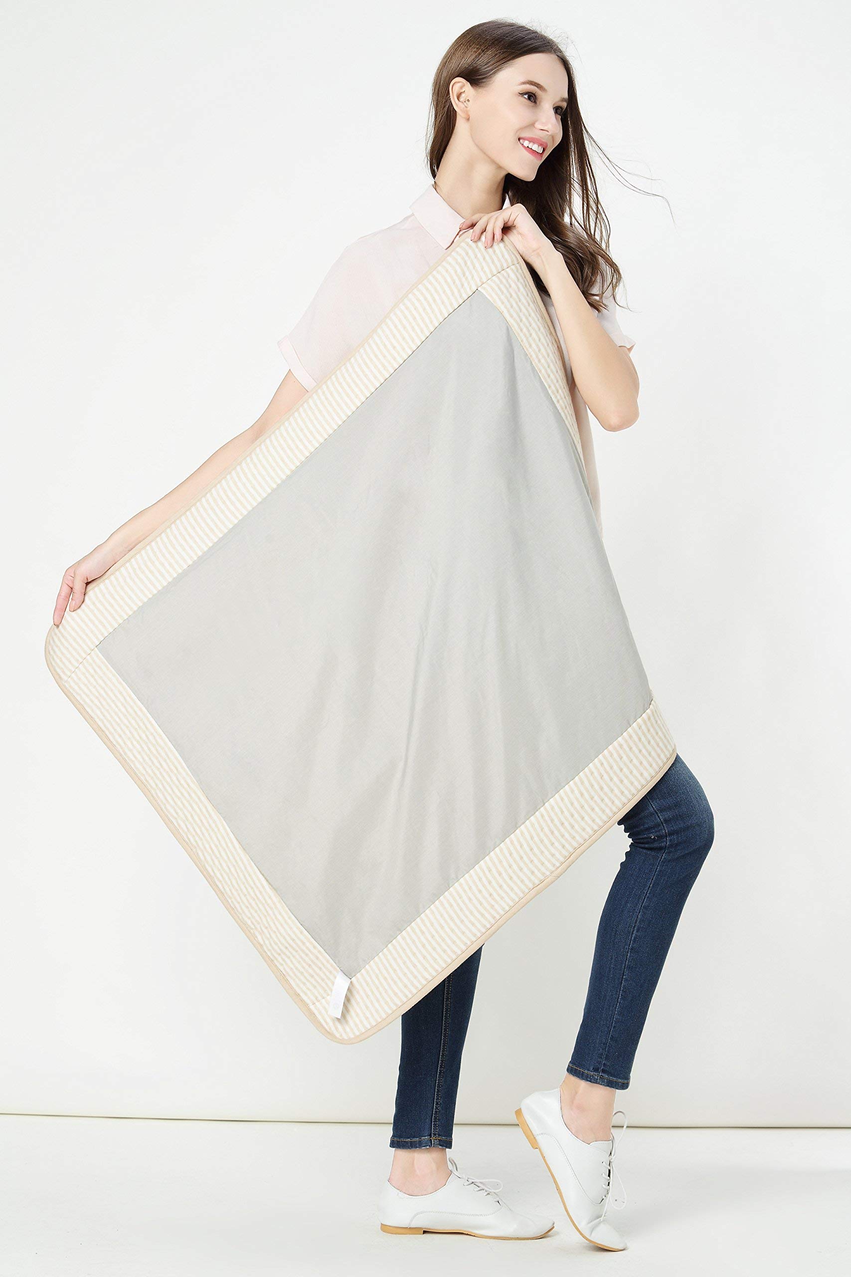 Radia Smart 5G Blocking, EMF Protection Baby Blanket, Pregnancy Belly Shielding, Organic Cotton, Cream, 35”x30