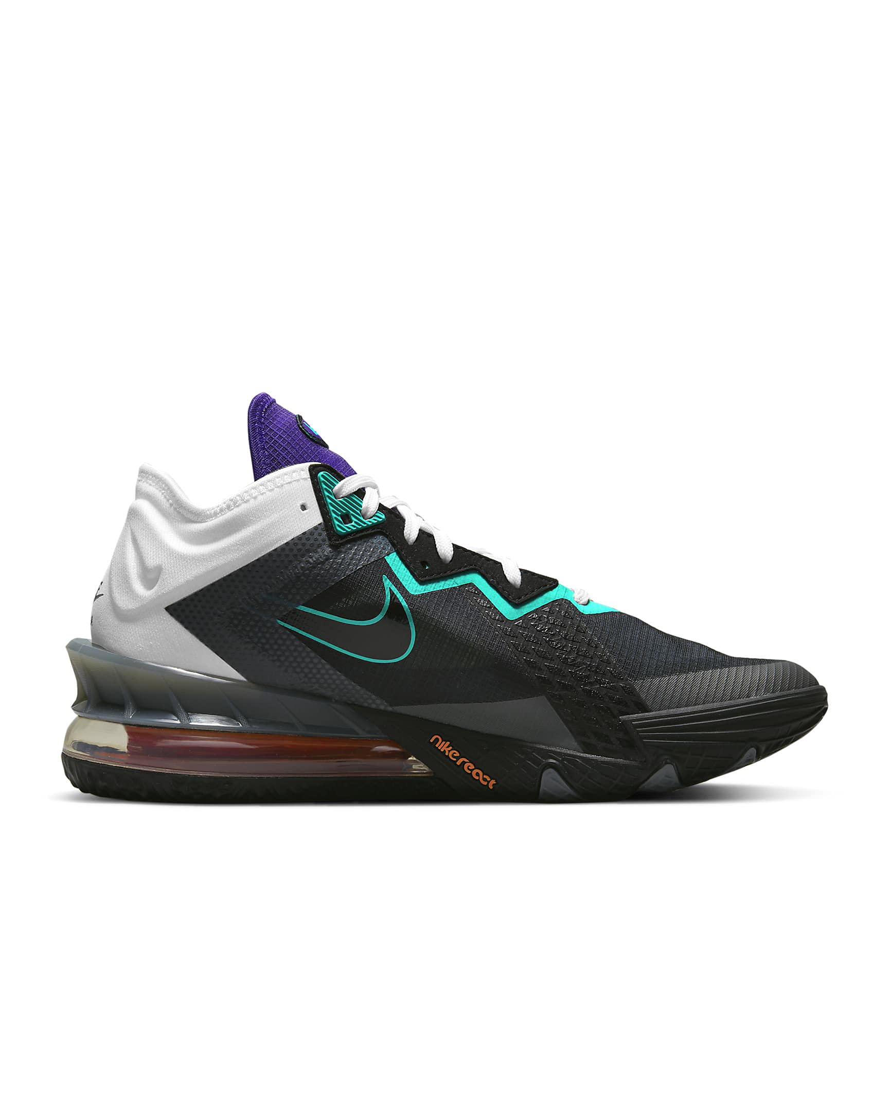 Nike Men's Lebron XVIII Low Greedy White/Black-Iron Grey-Volt (CV7562 100) - 8.5