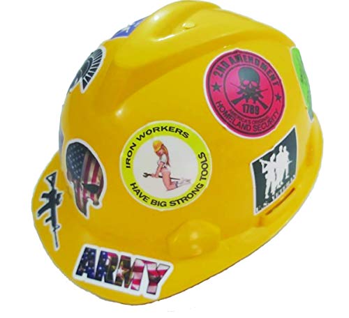TreeArm Hard Hat Stickers Set of 32 Funny Water Proof Helmet Sticker and Decals with American Flag for Hard Hats Construction Helmet and Tool Box 2.5-3.5 Inch Size
