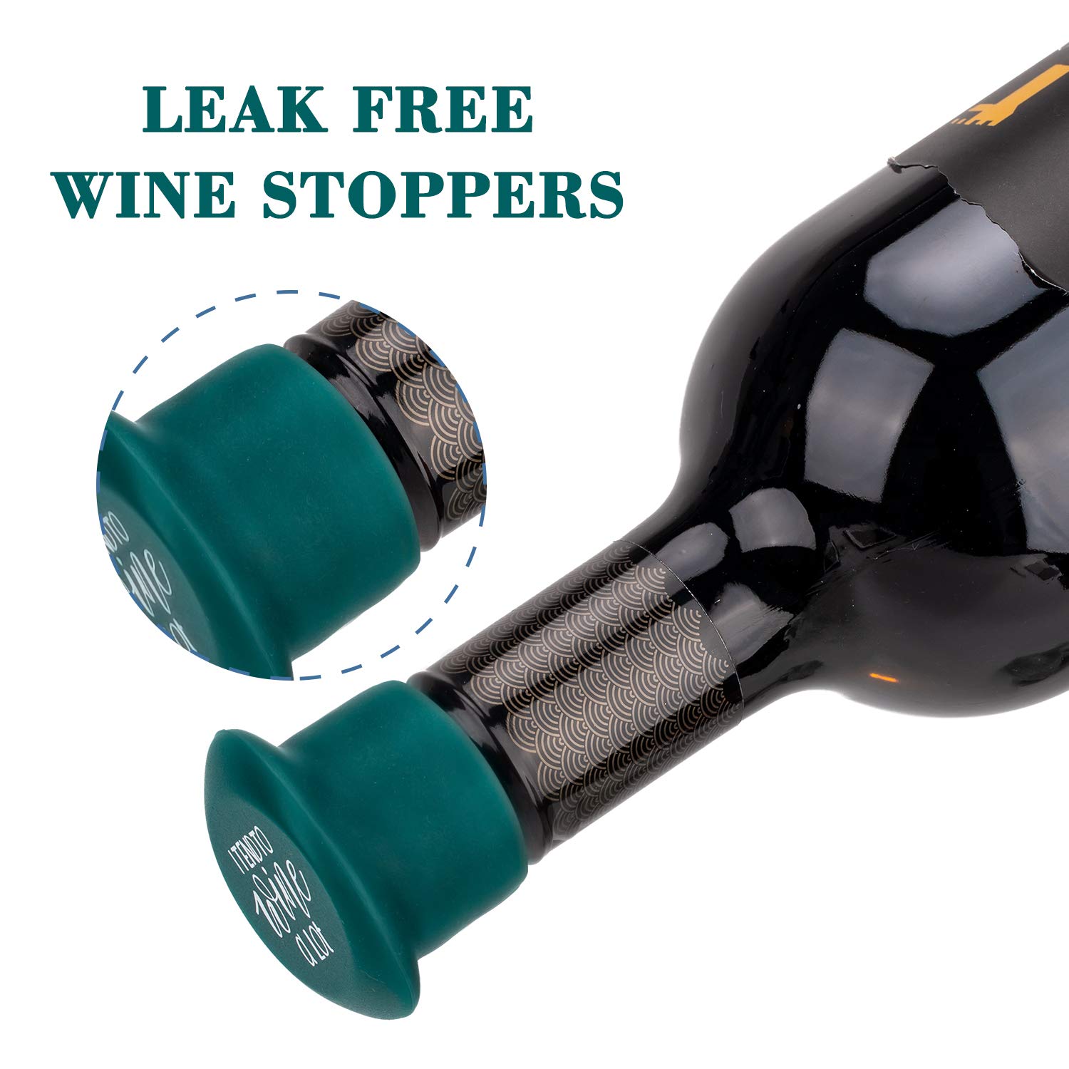 Whaline 8 Pack Silicone Wine Bottle Stoppers and Gift Box, Funny Silicone Reusable Caps Bottle Sealers with a Funny Saying for Wine Beer Bottles