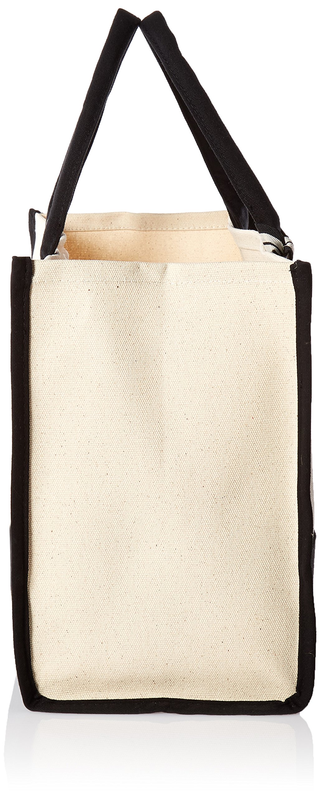 Mud Pie Classic Black and White Initial Canvas Tote Bags (B), 100% Cotton, 17" x 19" x 2"