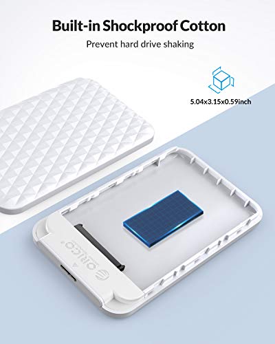 ORICO Hard Drive Enclosure SATA to USB3.0 2.5 inch HDD Enclosure for 7/9.5mm SSD/HDD Up to 4TB External Hard Drive Enclosures Support UASP-2520U3