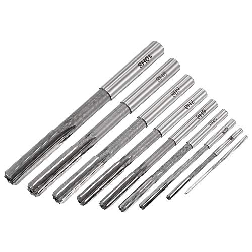 uxcell Chucking Reamer Set Lathe Machine Reamer Straight Flute Milling Cutter High Speed Steel H8 Tolerance (2mm 3mm 4mm 5mm 6mm 7mm 8mm 9mm 10mm) 9pcs