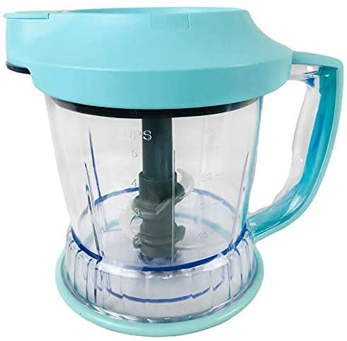 Ninja Storm Food Processor Blender Master Bowl 450W Motor Power Pod with Total Crushing Technology BPA-Free Pitcher Baby Blue QB751Q (Renewed)