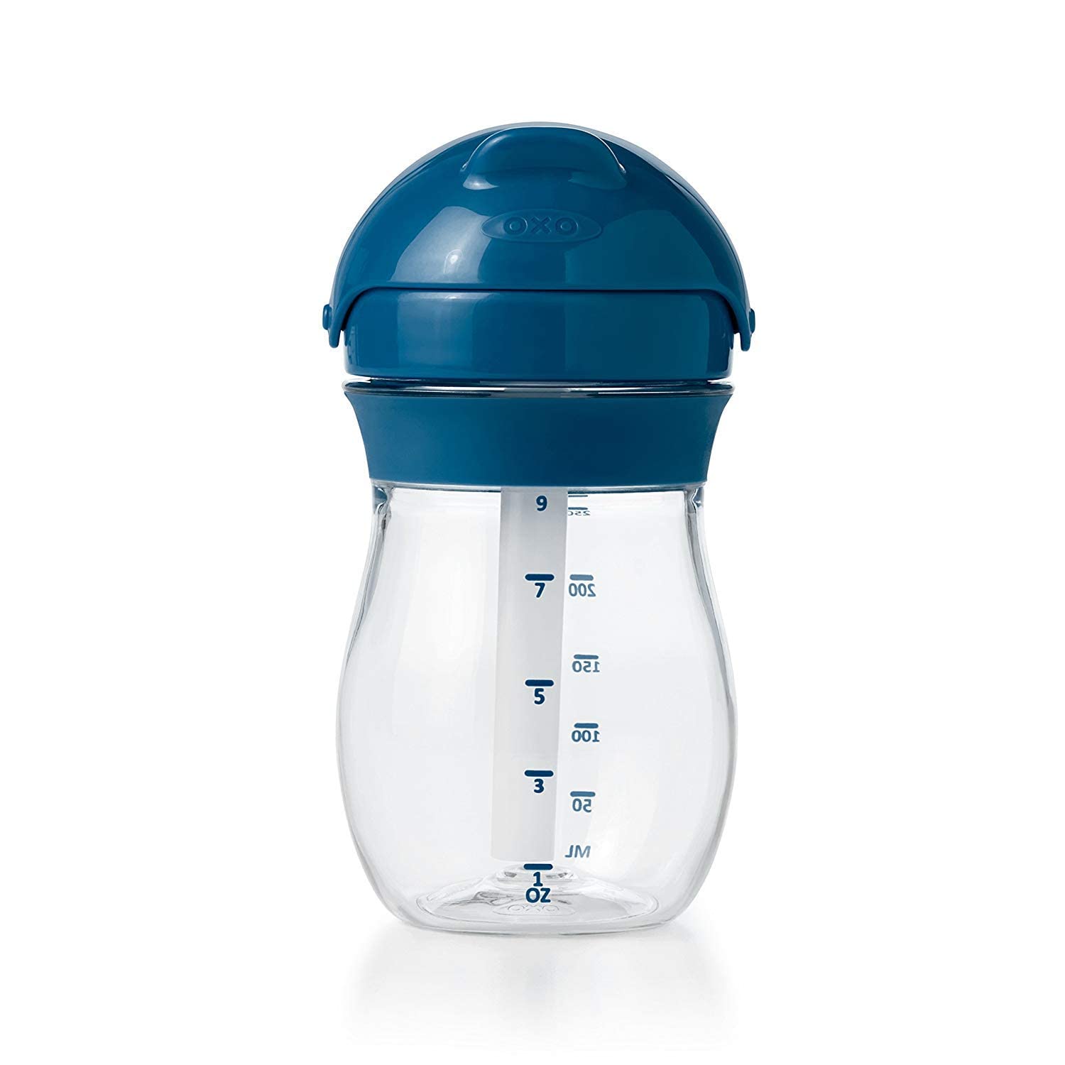 OXO TOT Transitions Straw Cup, Navy, 9 Ounce (2 Pack)
