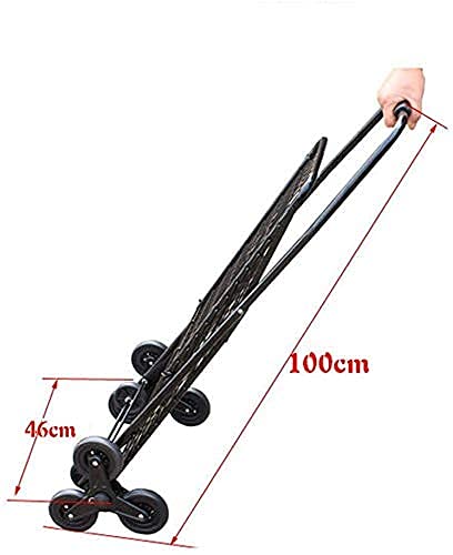 Shopping Trolley on Wheels Multi Function Shopping Cart Fashion Folding Trolley Trolley is Not Easy to Deform and Durable Storage Hand Trucks,Black ,