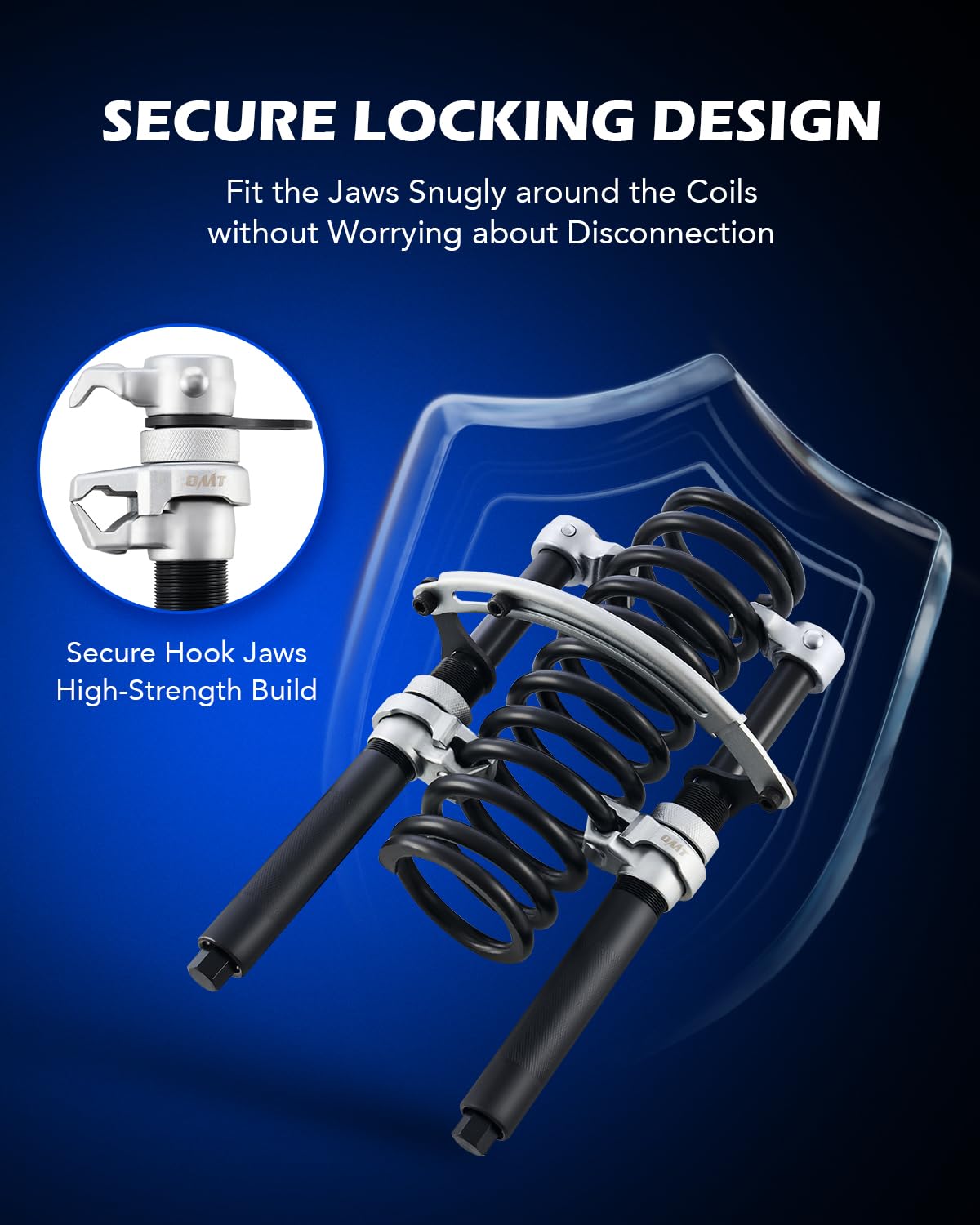 Orion Motor Tech Strut Spring Compressor, 11" Universal Coil Spring Compressor, 2 Heavy Duty Rods with Safety Bracket Spring Compressor Tool Automotive for Car Truck ATV UTV, 2200 lb Capacity, Black