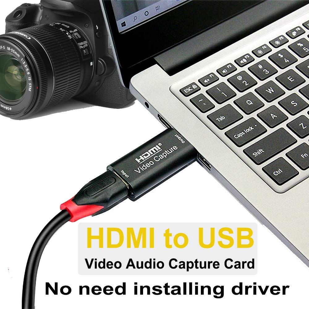 ORIVISION Audio Video Capture Cards Cam Link Card HDMI to USB 2.0 Full HD Record via DSLR Camcorder Action Cam for Acquisition Live Streaming Gaming Teaching Conference(Support VLC/OBS/Amcap)
