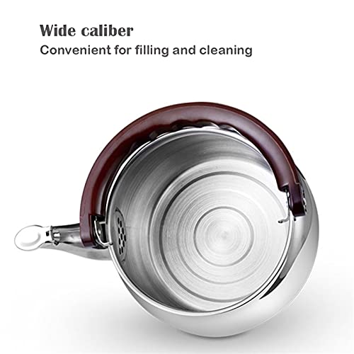 XENITE Tea Kettle Teapot Stainless Steel Boiling Water Tea Kettle Thicken Large Capacity Whistling Tea Pot Beep Reminder Teapot Suitable for Induction Cooker Tea Kettle Teapots (Size : 1.8L)
