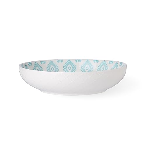 Signature Housewares Pad Print 13 Dinner Bowls 8.5'' Set of 4, Multicolor, 22oz