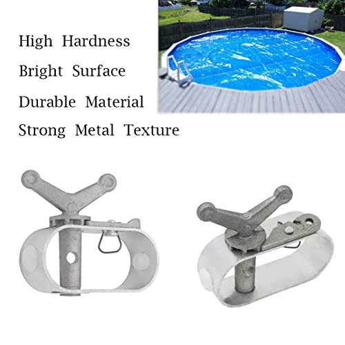 Swimming Pool Cover Winch for Above Ground Swimming Winter Ratchet Rust-Proof Aluminum Replacements Safety Cover, Pool Winch Tightener for Round Rectangular Pool Winter Cover(2pcs)