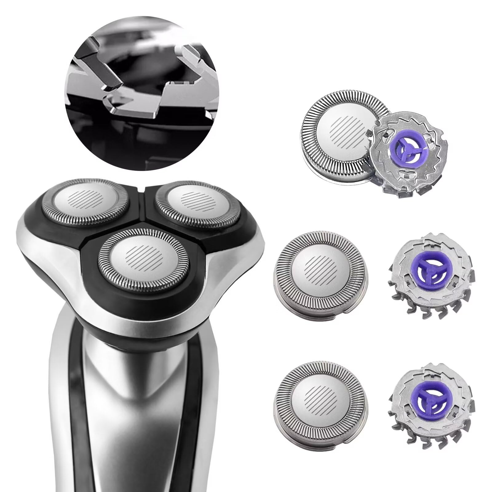 New Premium Replacement Shaving Heads for Philips Norelco HQ56 HQ55 HQ442 HQ300 HQ916 HQ6 HQ3 - Electric Micro Action & Reflex Plus Blades