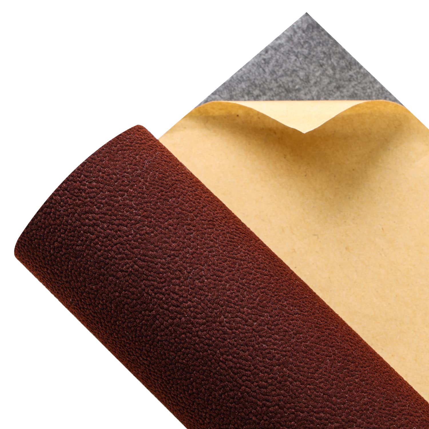 Peel Stick Velvet Flock Liner 14" x 98" Self Adhesive Texture Velvet for Jewelry Drawer Craft Fabric Art & Crafts, Drawer DIY Felt Liner (Coffee)
