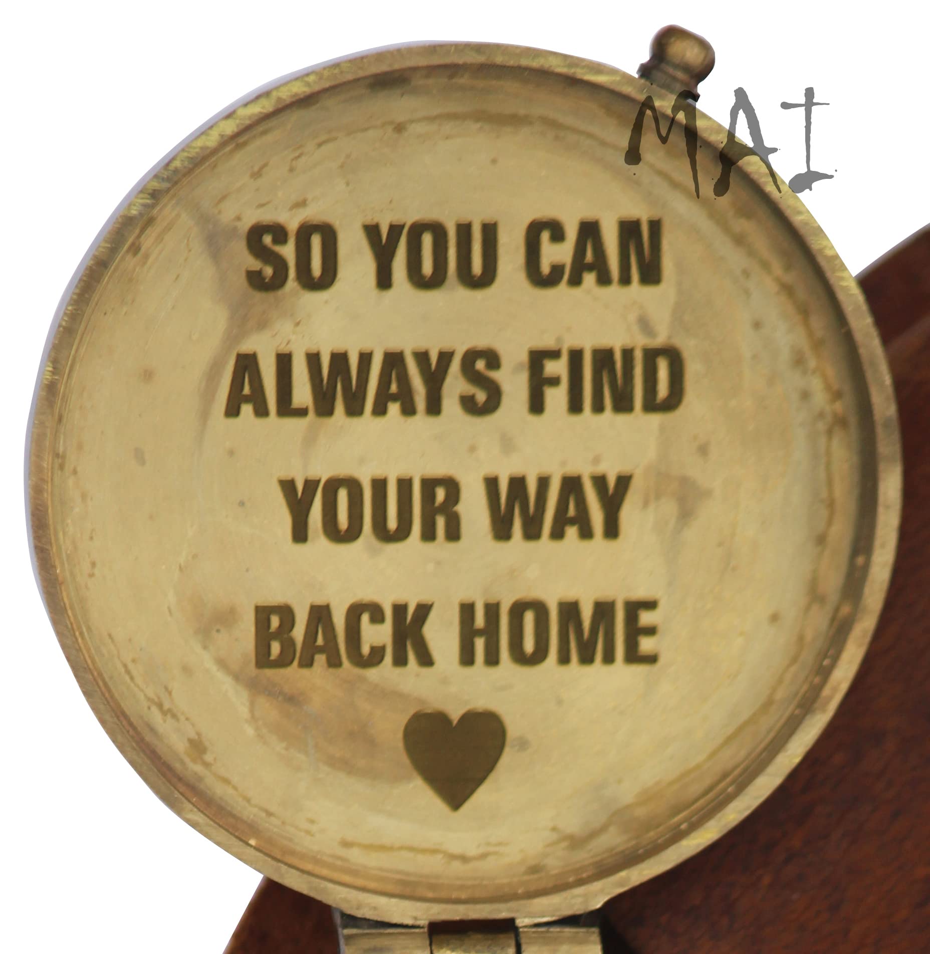 Pocket Compass for Hiking, Survival Instrument Antique “So You Can Always Find Your Way Back Home” Engraved Camping Pocket Compass Nautical Compass Vintage Navigation Outdoor Compass by MAI