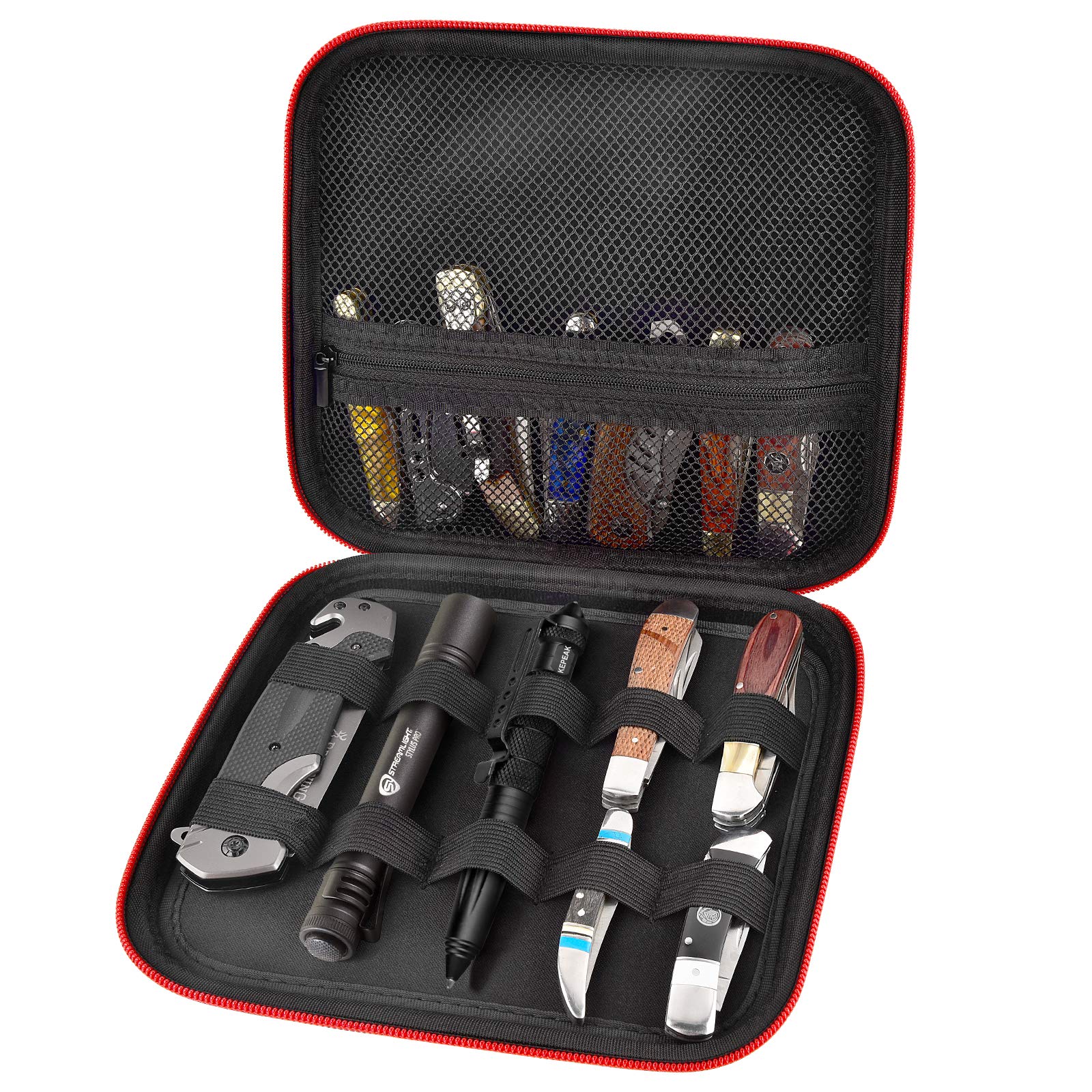 Pocket Knife Display Case with 10 Slots, Knife Case, Folding Knife Holder Organizer, Butterfly Knife Storage Carrier, Knives Collection Protector for Survival Tactical EDC Mini Knife (Box Only)