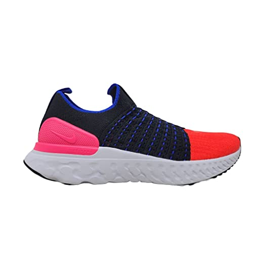 Nike Women's React Phantom Run Flyknit 2, Black/Bright Crimson, 8.5