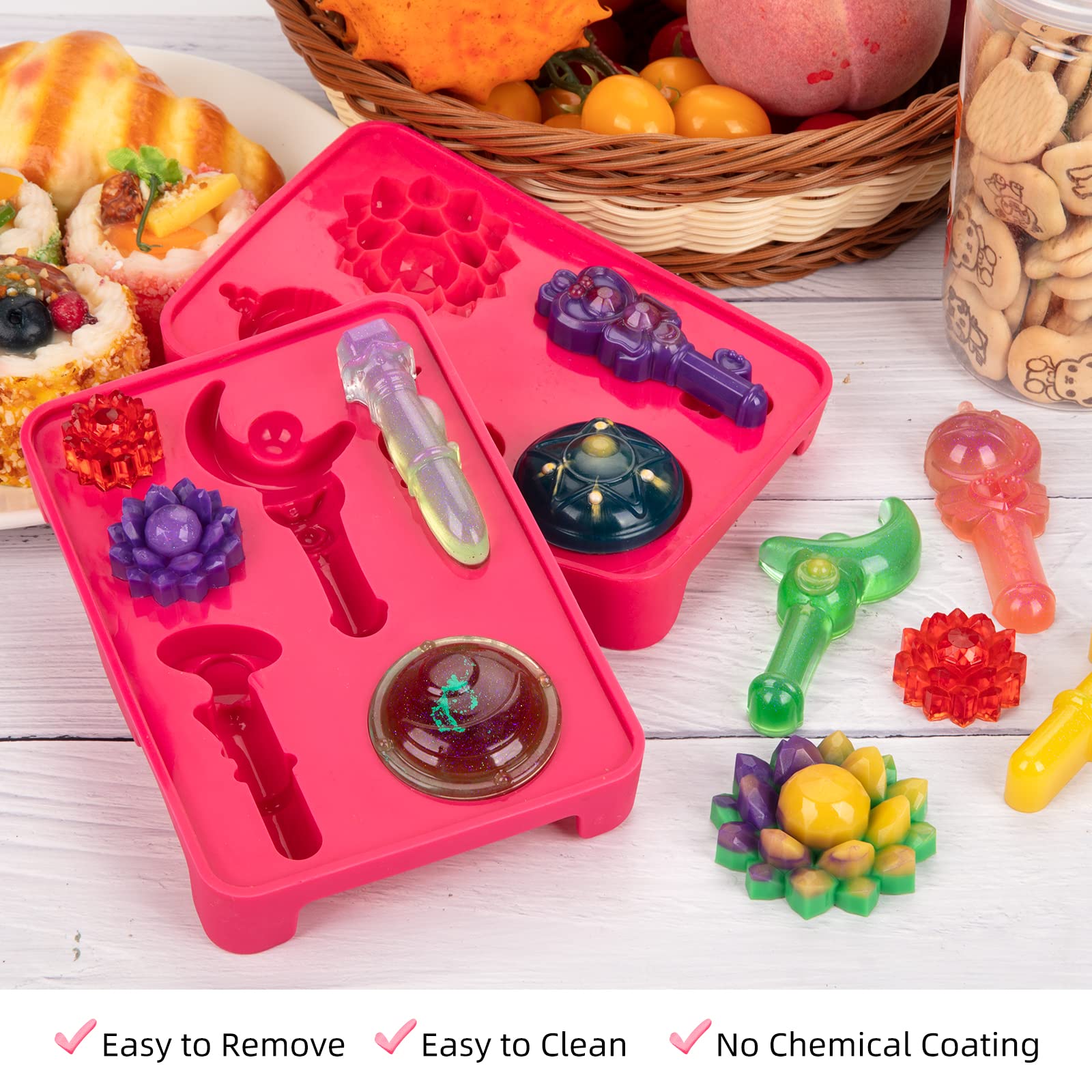 Silicone Baking Molds, 2PCS Non Stick Silicone Molds for Chocolate, Candy, Cake, Ice Cube, Jelly, Muffin, Mini Soap Making