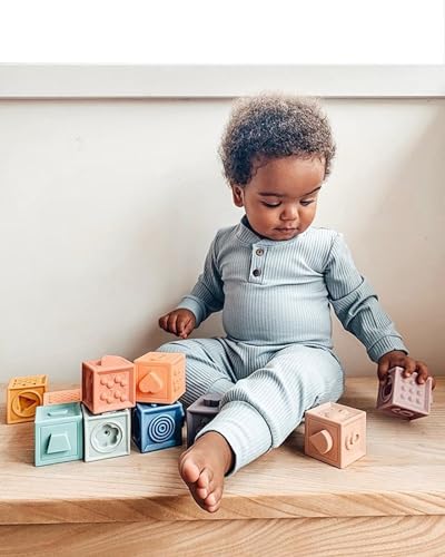 Newborn Baby Boy Girl Clothes Ribbed Knitted Cotton Long Sleeve Romper Long Pants Solid Color Fall Winter Outfits (A- Blue, 0-3 Months)
